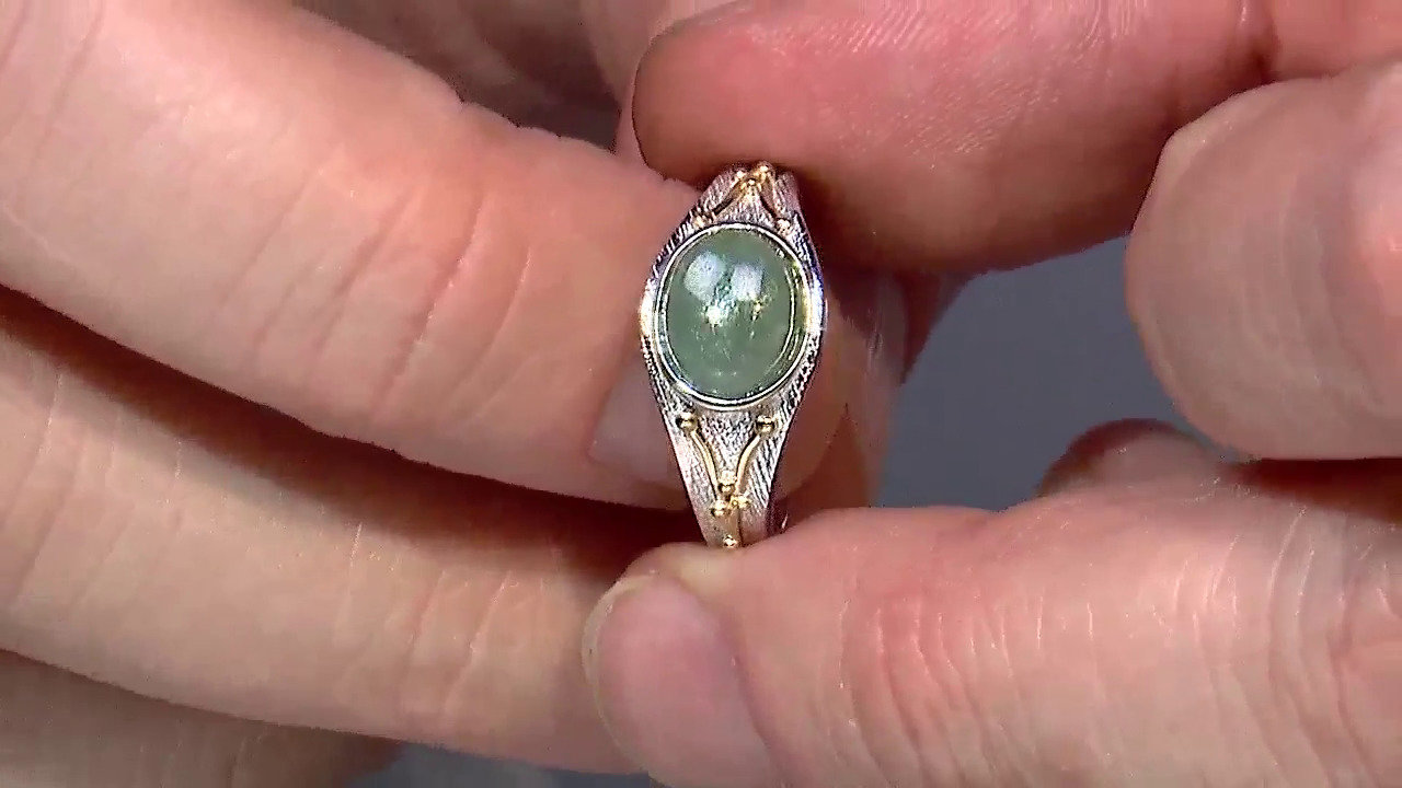 Anello in argento con Giadeite Verde (Annette)-4031FM | Gioielli Juwelo