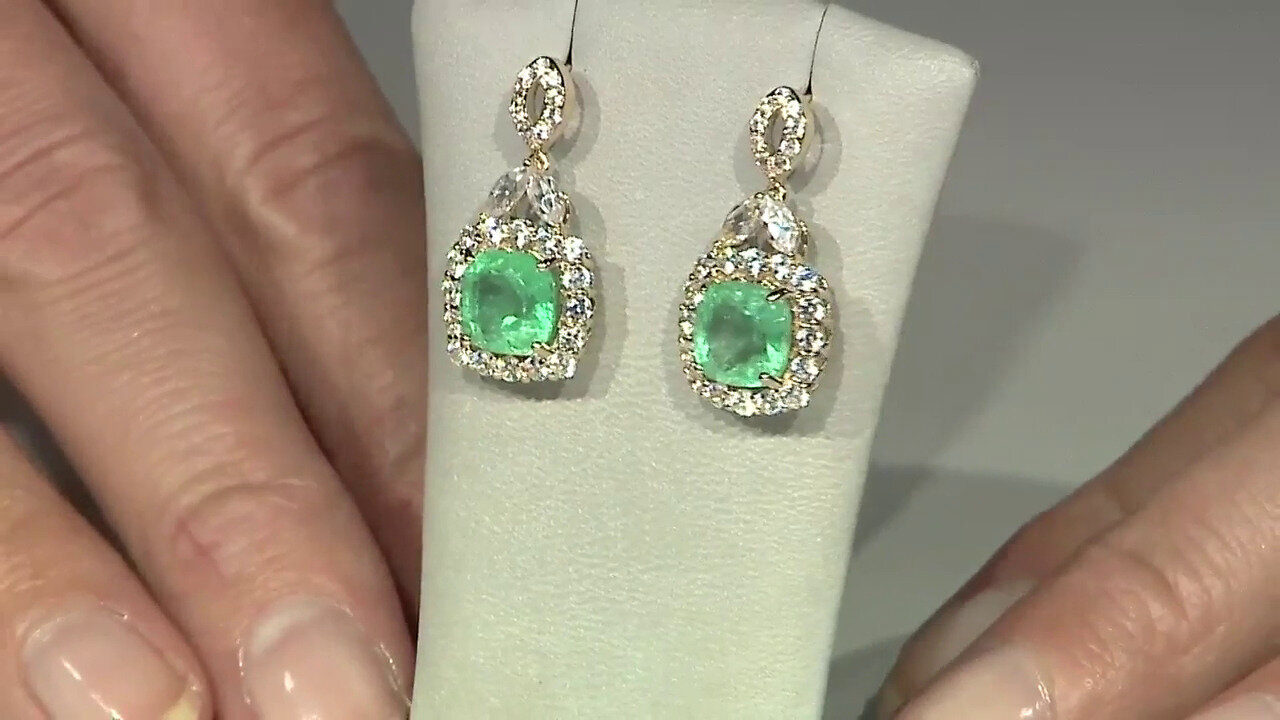 Gouden oorbellen met Russische smaragden-3016WD | Juwelo sieraden